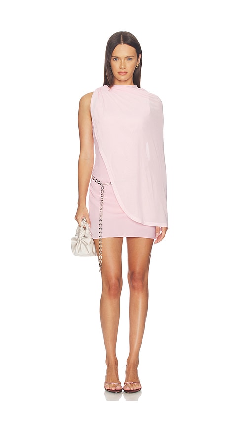 SUPERDOWN superdown Maxine Mini Dress with Draped Mesh Overlay and Belted Waist